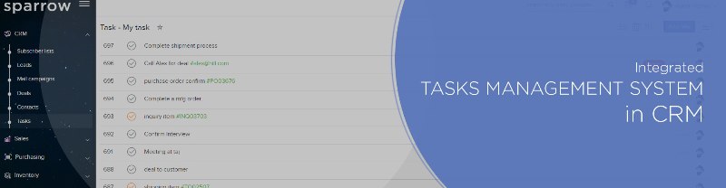 Task Management System in CRM | Sparrow ERP | Intellial